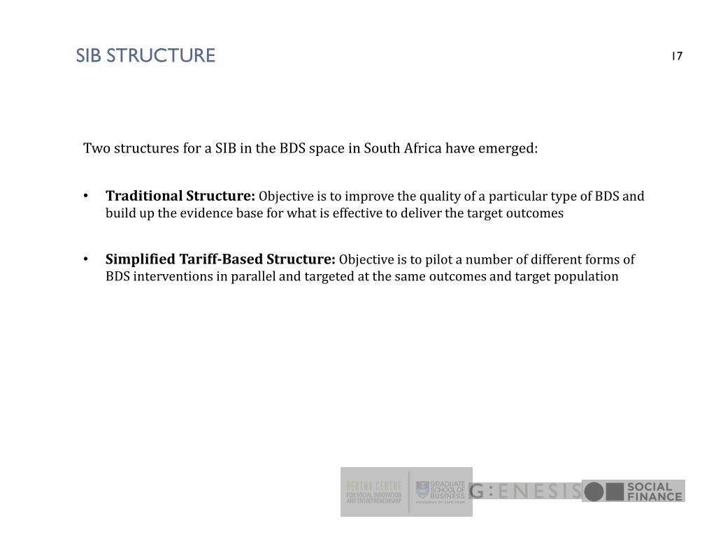 PPT - Business Development Services Social Impact Bond: Policy Paper ...