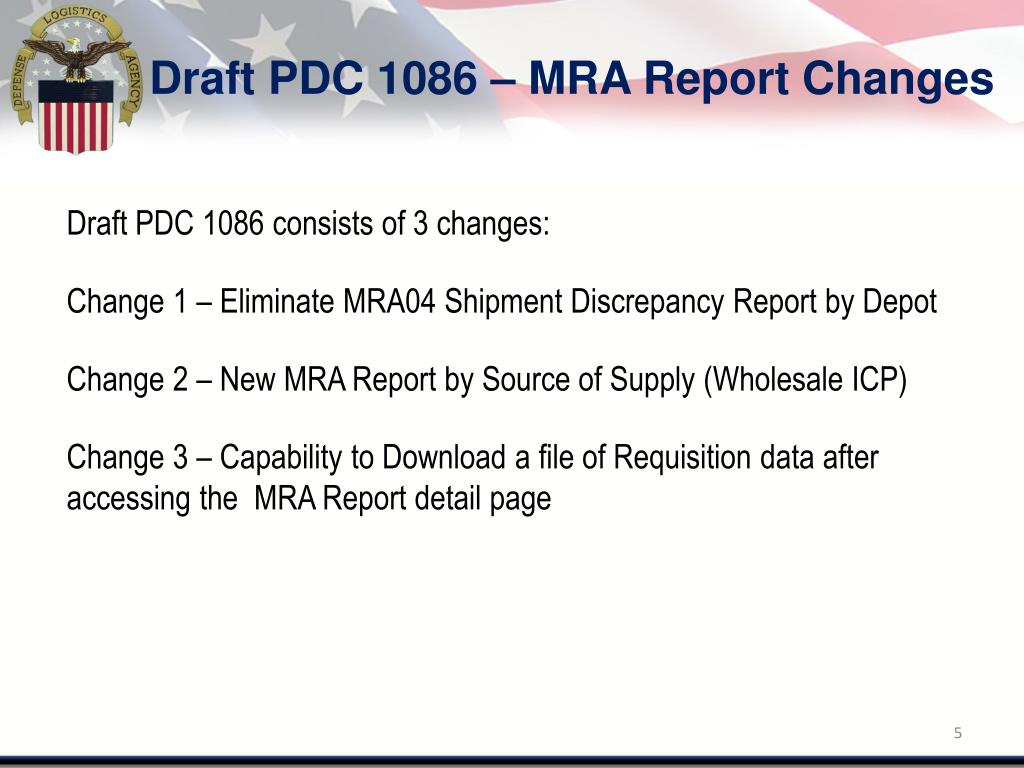 PPT - Draft Proposed DLMS Changes (PDCs) S upporting Materiel Receipt ...