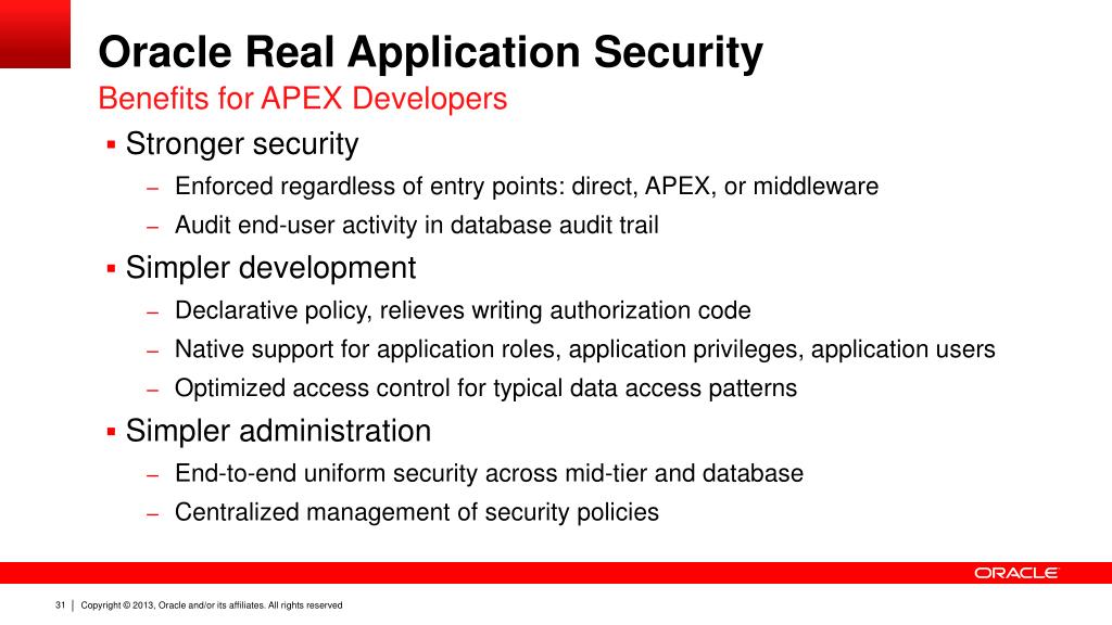 Ppt Oracle Database 12c Real Application Security For Oracle Application Express Powerpoint 9513