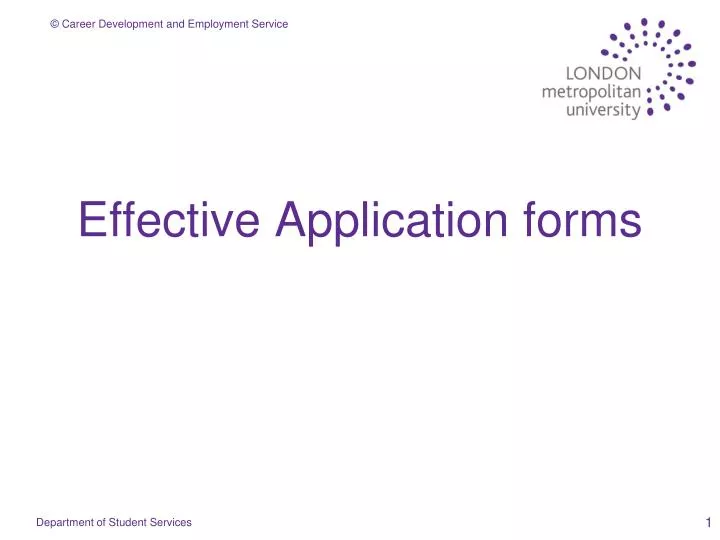 PPT - Effective Application forms PowerPoint Presentation, free ...