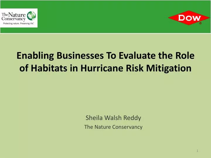 PPT - Sheila Walsh Reddy The Nature Conservancy PowerPoint Presentation ...