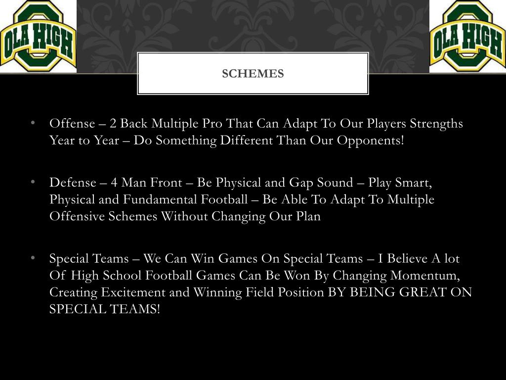 PPT - Ola High School Football Parent Information Meeting Thursday ...