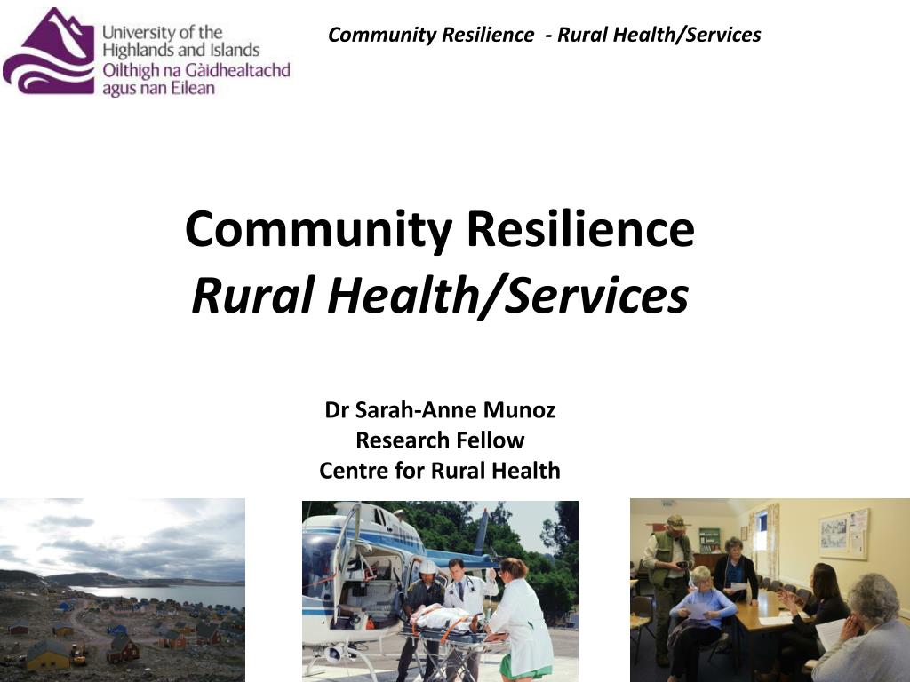 PPT - Community Resilience - Rural Health/Services PowerPoint ...