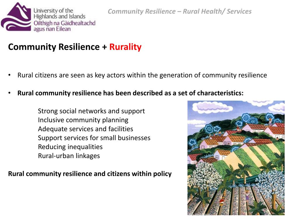 PPT - Community Resilience - Rural Health/Services PowerPoint ...