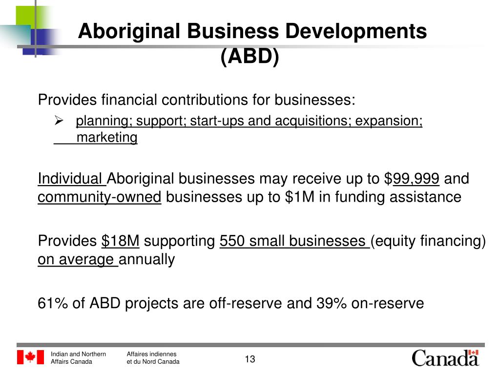PPT - ABORIGINAL ECONOMIC DEVELOPMENT OVERVIEW Presentation to: Canada ...