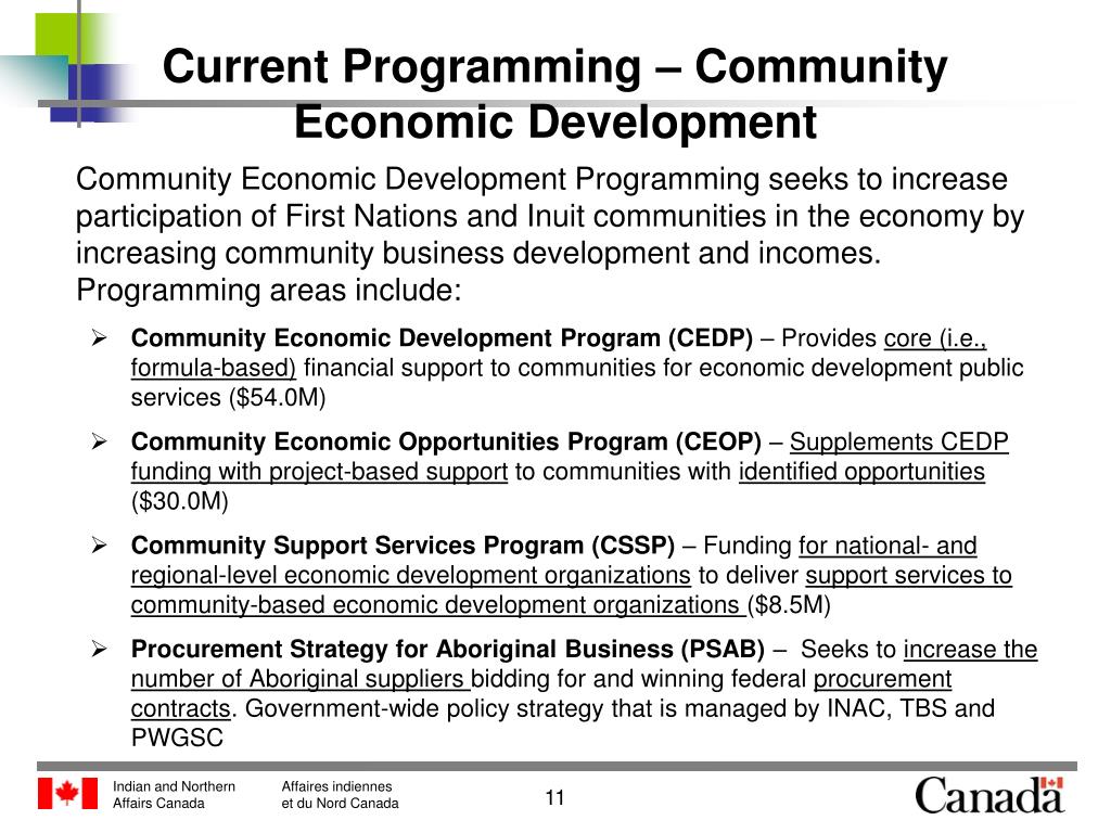 PPT - ABORIGINAL ECONOMIC DEVELOPMENT OVERVIEW Presentation to: Canada ...