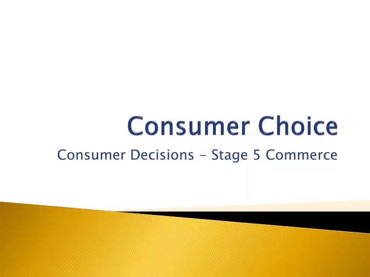 PPT - Consumer Choice PowerPoint Presentation, free download - ID:1664989