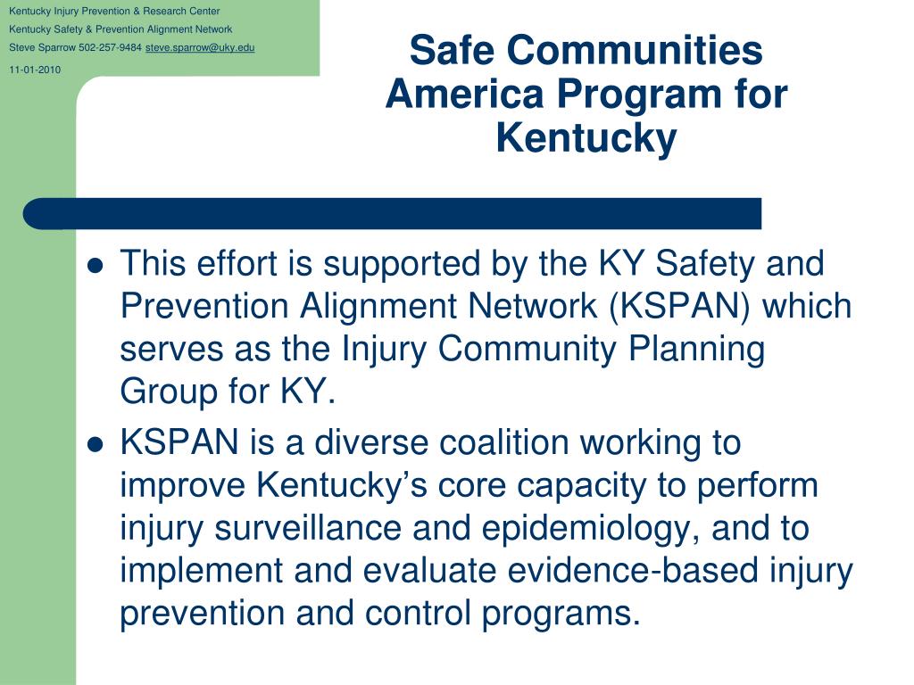 PPT - Kentucky Injury Prevention and Research Center University of ...