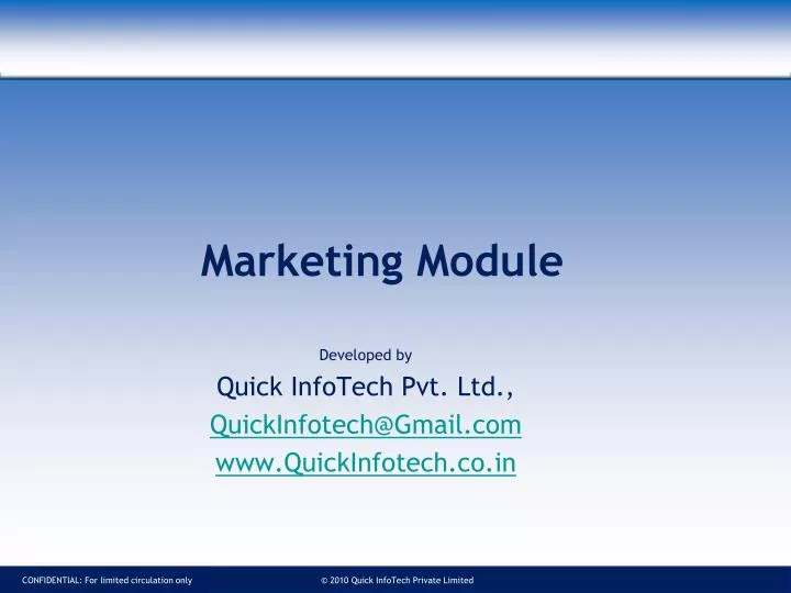 PPT - Marketing Module PowerPoint Presentation, free download - ID:1668205