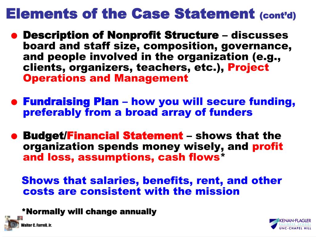 PPT - Fundraising Lecture Case Statement, Development Assessment ...