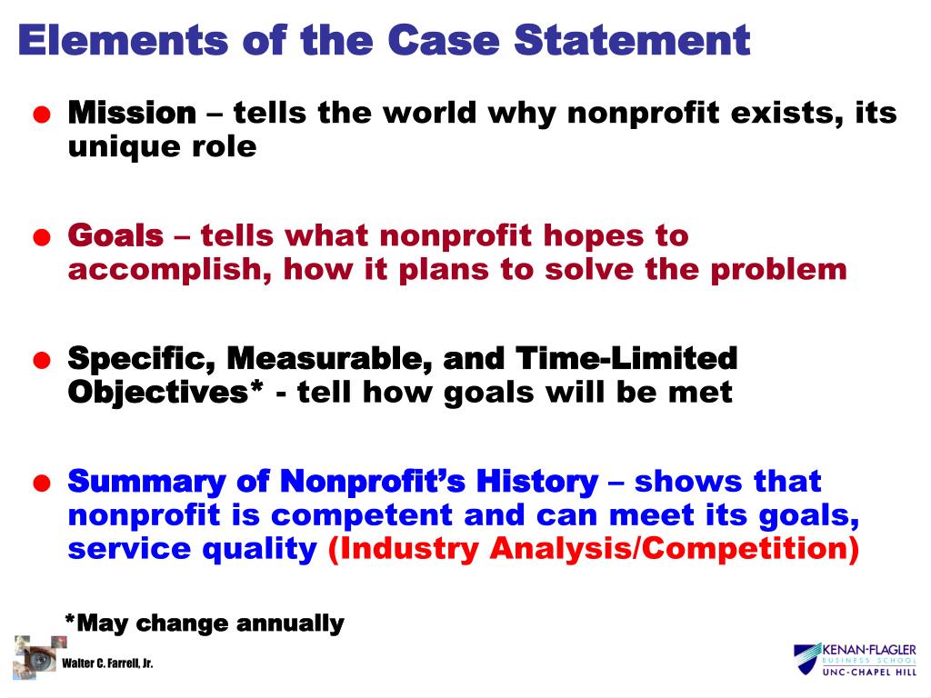 PPT - Fundraising Lecture Case Statement, Development Assessment ...