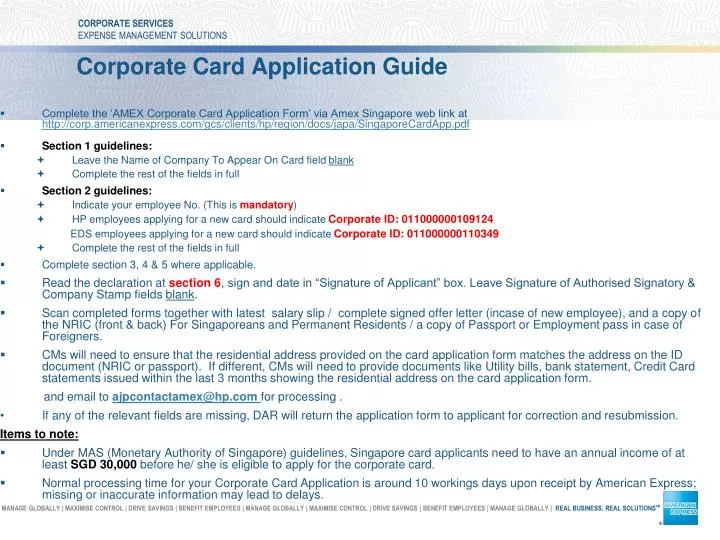 PPT - Corporate Card Application Guide PowerPoint Presentation, free ...