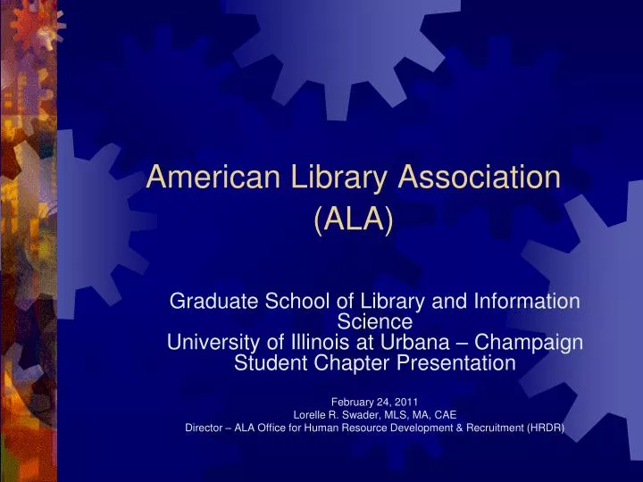 PPT - American Library Association (ALA) PowerPoint Presentation, free ...