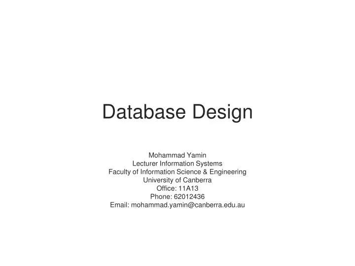 PPT - Database Design PowerPoint Presentation, free download - ID:1669442