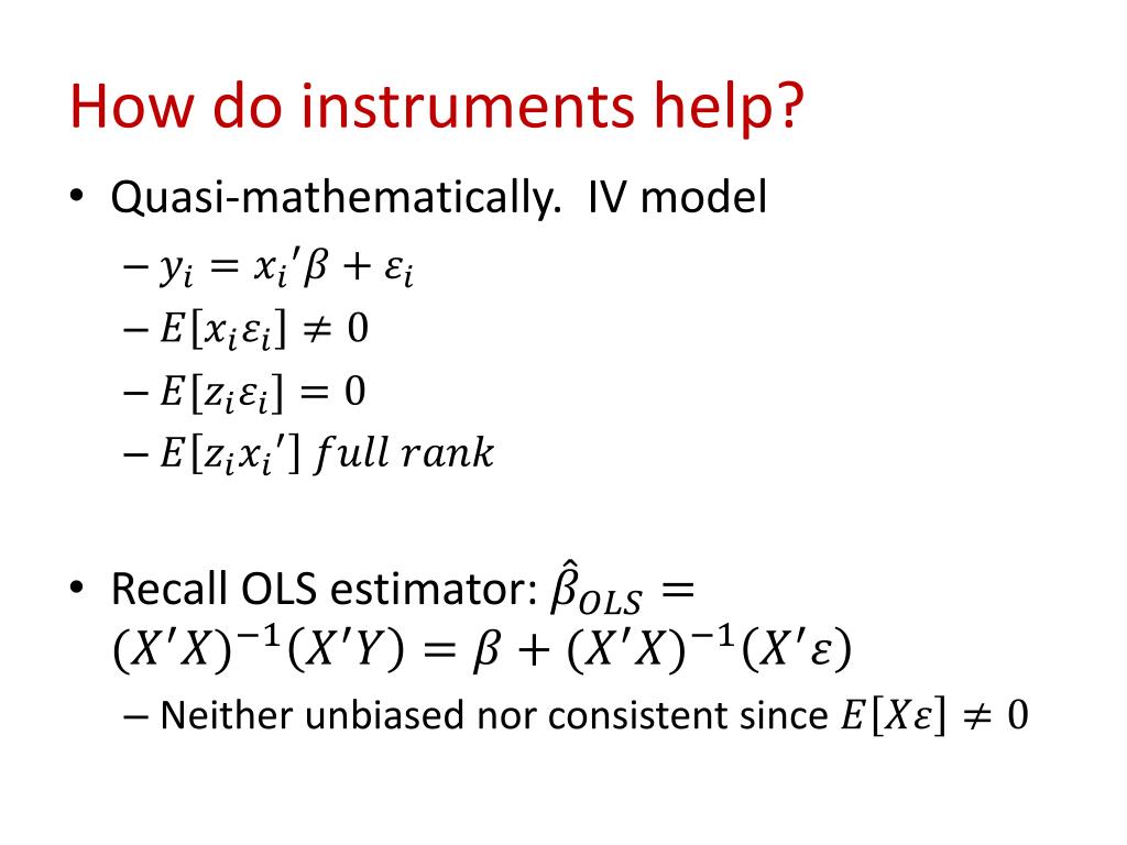 Ppt Introduction To Instrumental Variables Methods Powerpoint