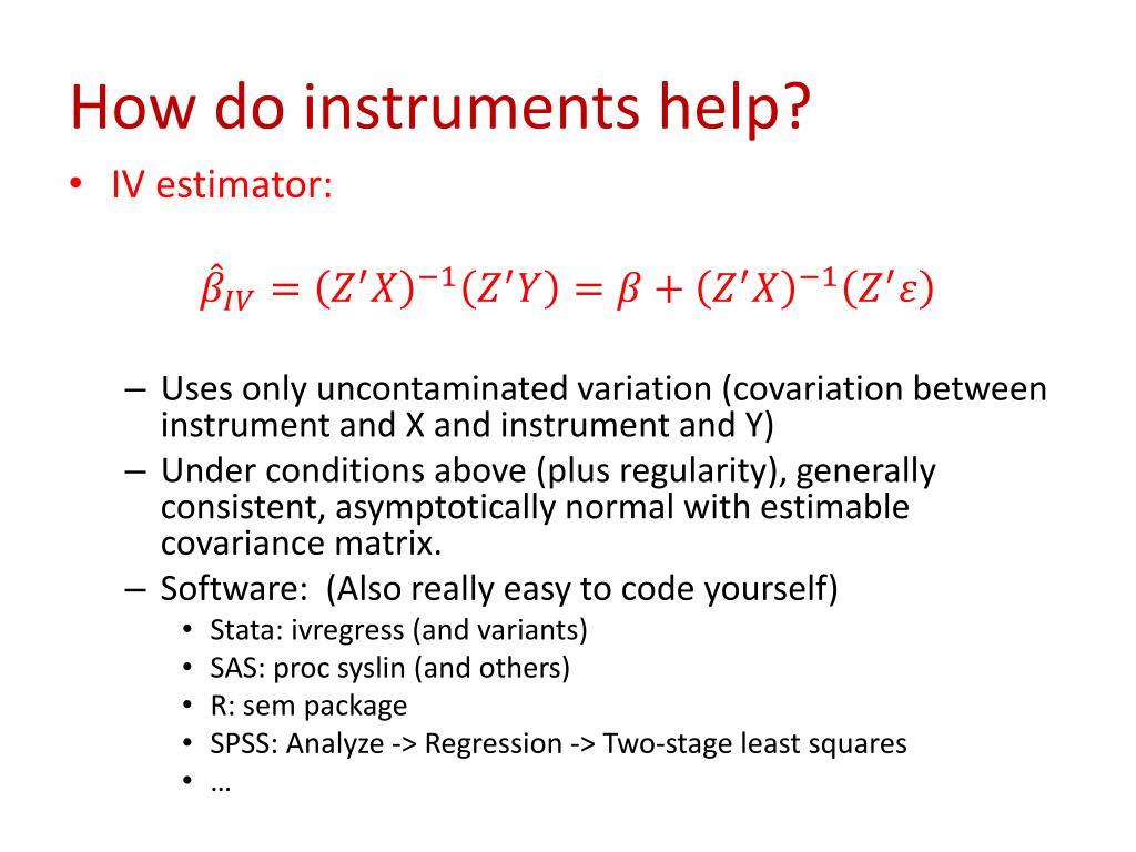Ppt Introduction To Instrumental Variables Methods Powerpoint
