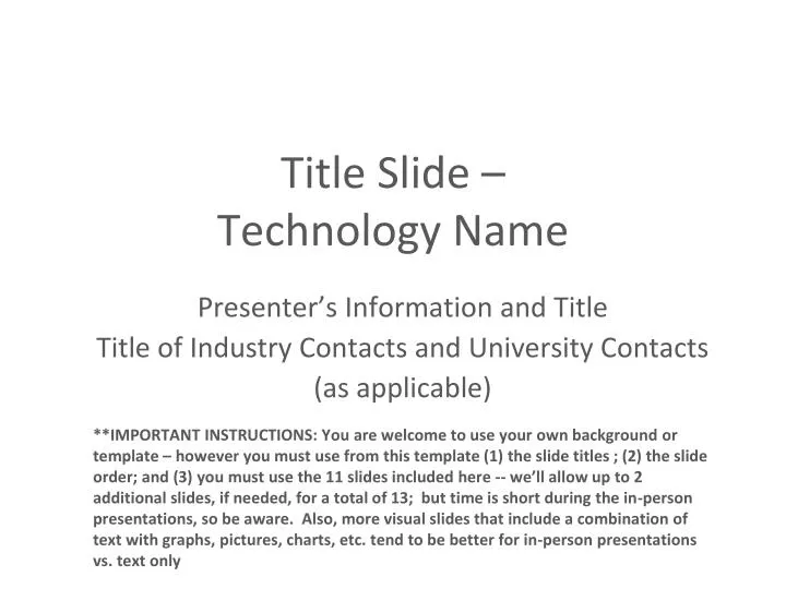 PPT - Title Slide – Technology Name PowerPoint Presentation, free ...