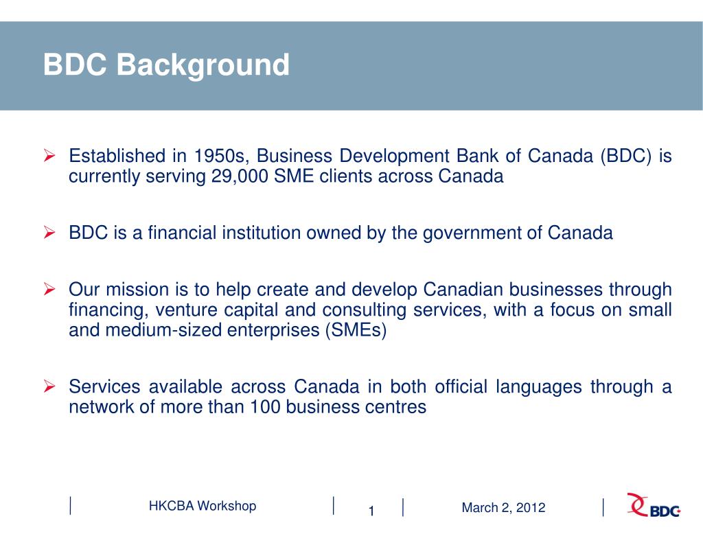 PPT - Business Development Bank of Canada PowerPoint Presentation, free ...