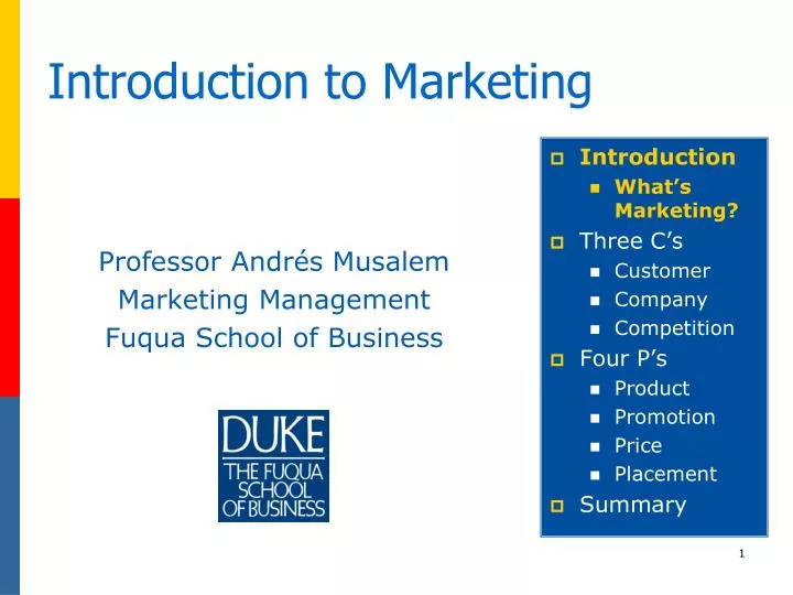 PPT - Introduction to Marketing PowerPoint Presentation, free download ...