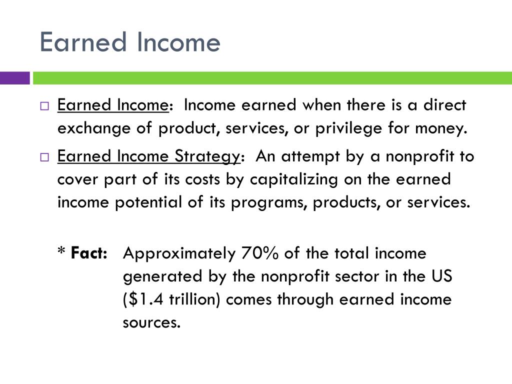 PPT - Earned Income for the Nonprofit sector PowerPoint Presentation ...