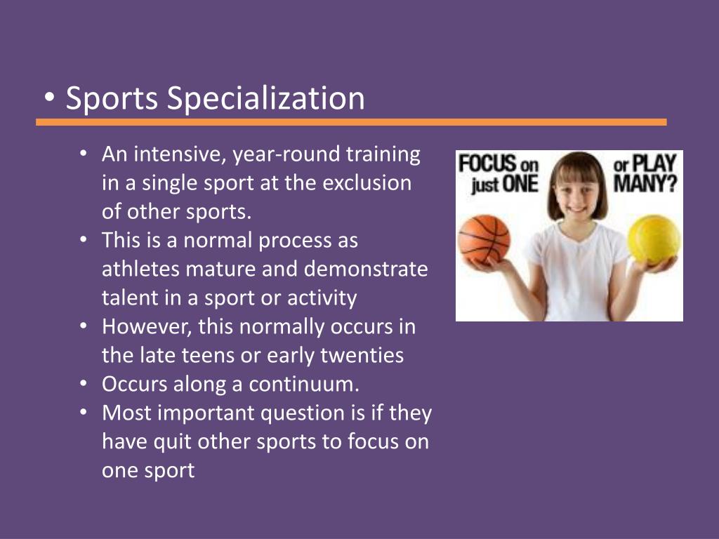 PPT - Youth Sport Injuries: Early specialization vs Multi Sport ...