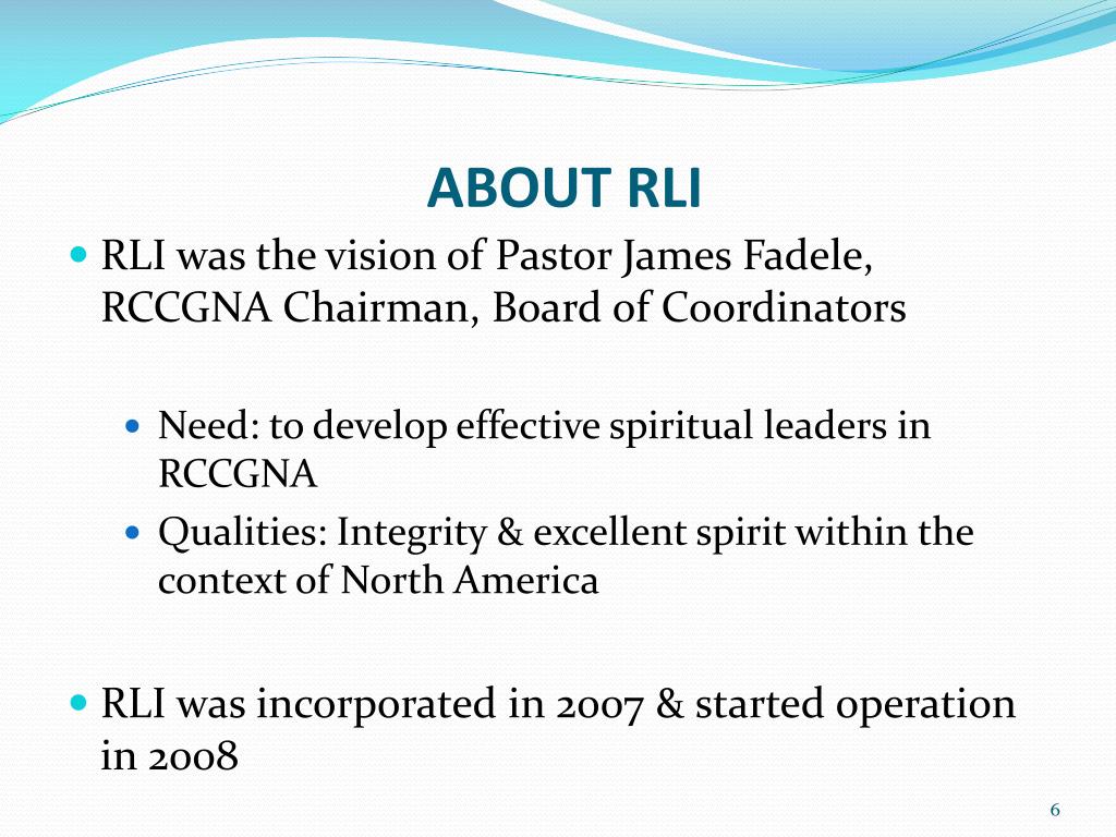 PPT - WELCOME TO REDEEMER’S LEADERSHIP INSTITUTE ( RLI ) TRAINING ...