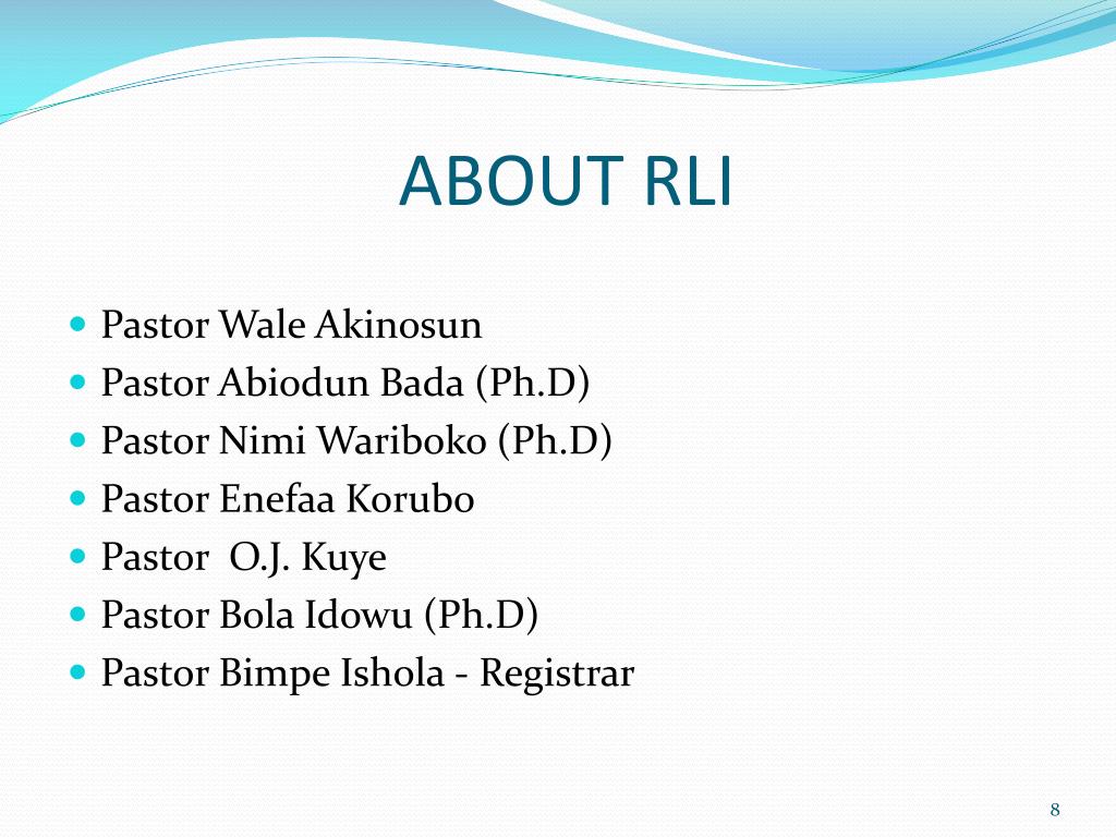 PPT - WELCOME TO REDEEMER’S LEADERSHIP INSTITUTE ( RLI ) TRAINING PROGRAM PowerPoint ...