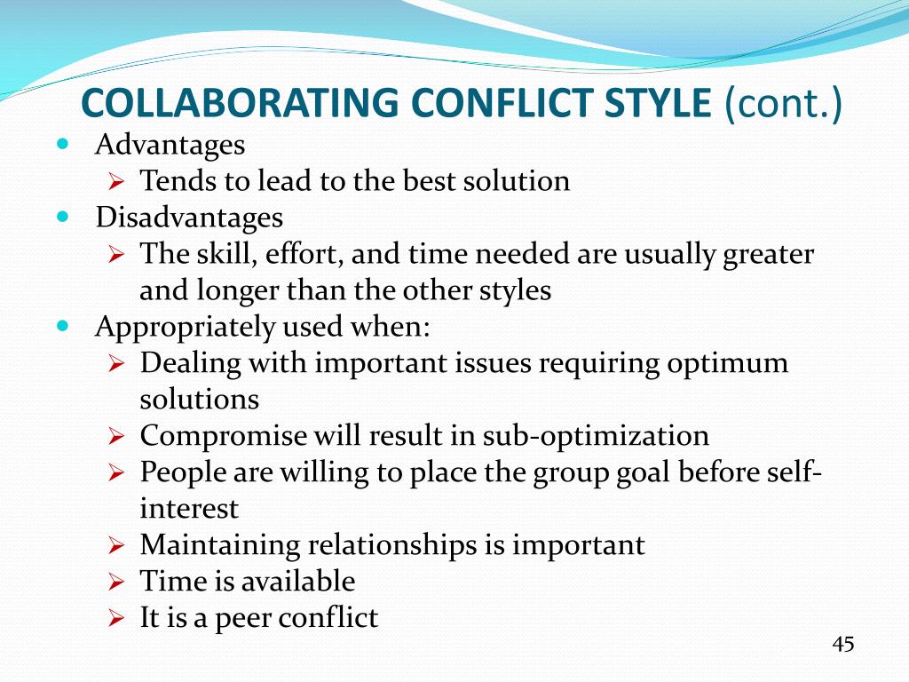 Collaborating Conflict Style