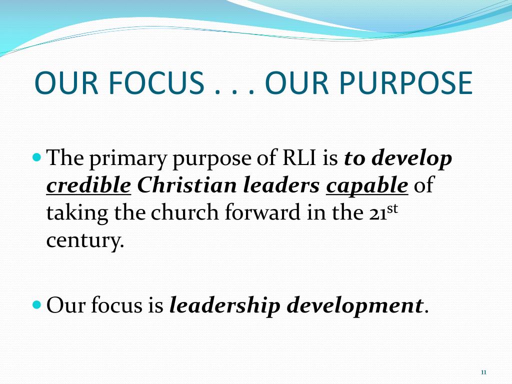 PPT - WELCOME TO REDEEMER’S LEADERSHIP INSTITUTE ( RLI ) TRAINING PROGRAM PowerPoint ...