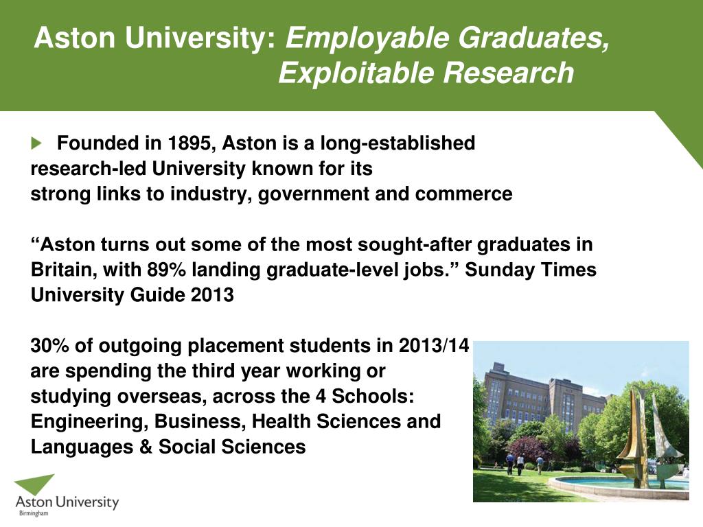 PPT - International Placements at Aston University: Sourcing ...