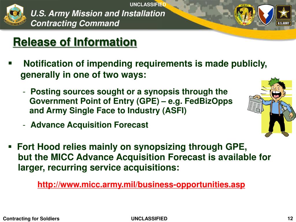 PPT - MICC Fort-Hood Acquisition Forecast Open House Supporting America’s Small Business ...