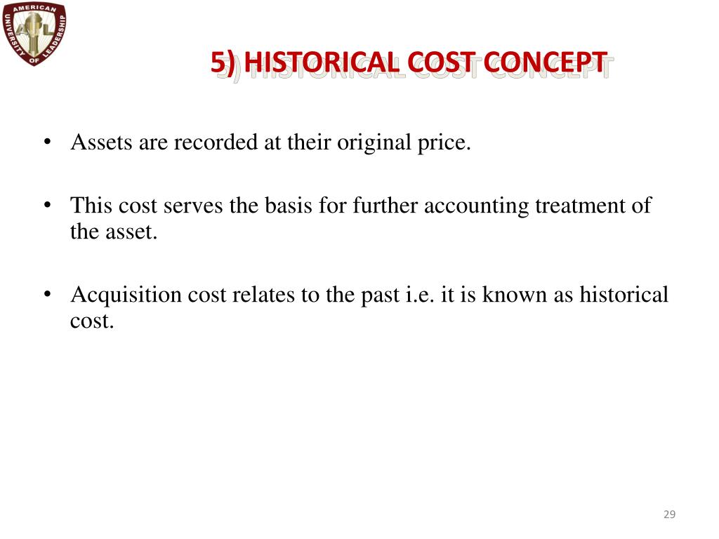Historical cost principle - milogoods Historical cost principle - milogoods