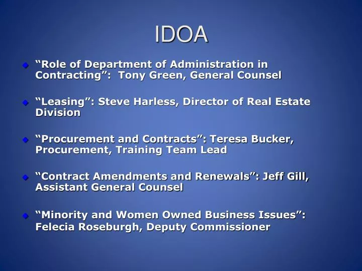 PPT - IDOA PowerPoint Presentation, free download - ID:1671197