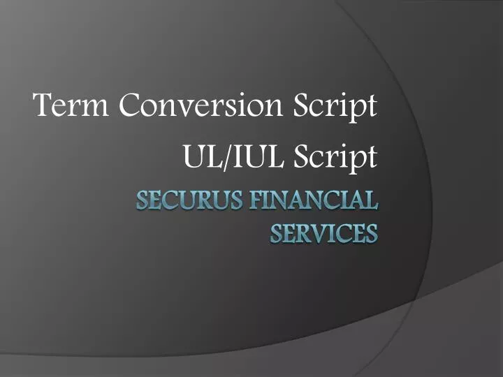 PPT - Securus Financial Services PowerPoint Presentation, free download ...
