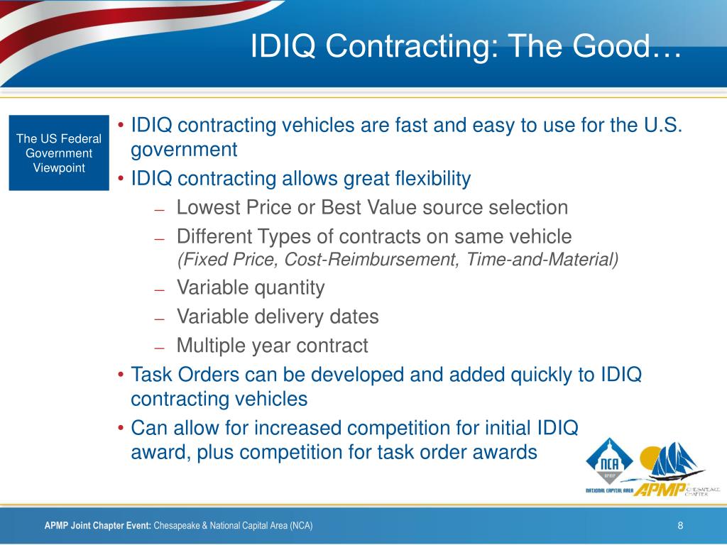 PPT - IDIQ CONTRACTING The Good, the Bad, and the Ugly Presented by ...