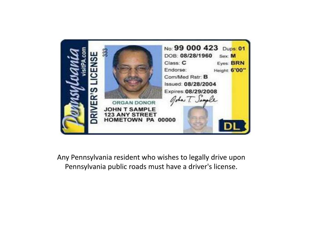 PPT - The Pennsylvania Driver’s License PowerPoint Presentation, free ...