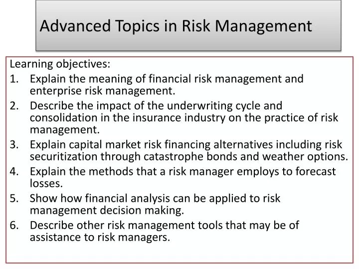 PPT - Advanced Topics in Risk Management PowerPoint Presentation, free ... PPT - Advanced Topics in Risk Management PowerPoint Presentation, free ...