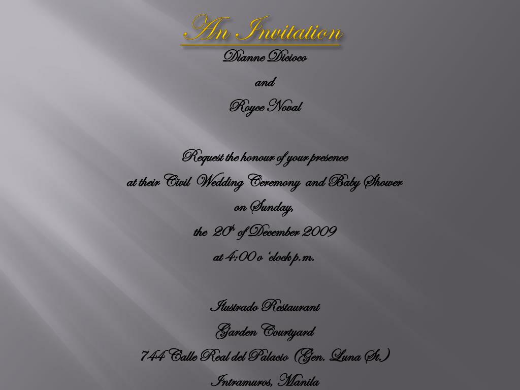 PPT - Noval – Dicioco Nuptials & Baby Shower PowerPoint Presentation ...