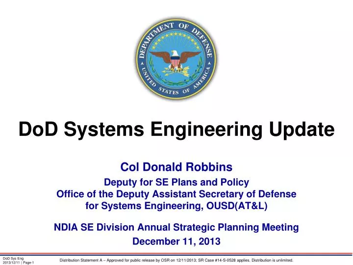 PPT - DoD Systems Engineering Update PowerPoint Presentation, free ...