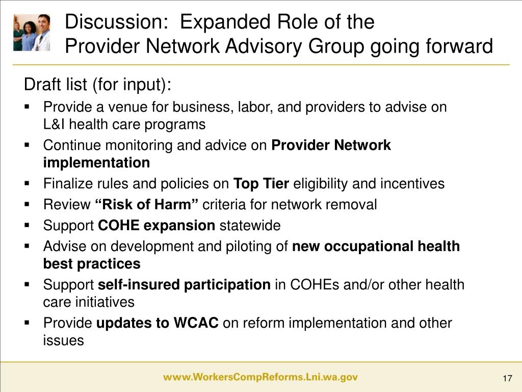 PPT - Workers’ Comp Advisory Committee-Health Care Subcommittee ...
