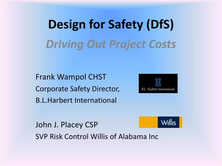 PPT - Design for Safety (DfS) PowerPoint Presentation, free download ...
