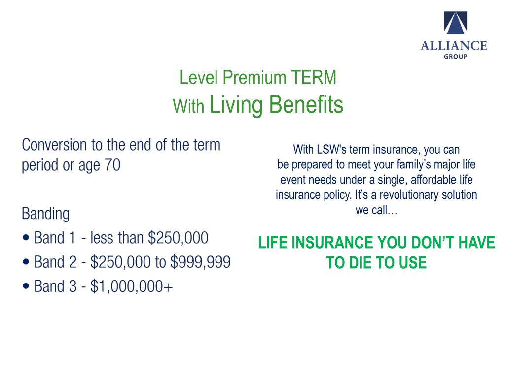 PPT - Life Insurance with Living Benefits PowerPoint Presentation, free ...