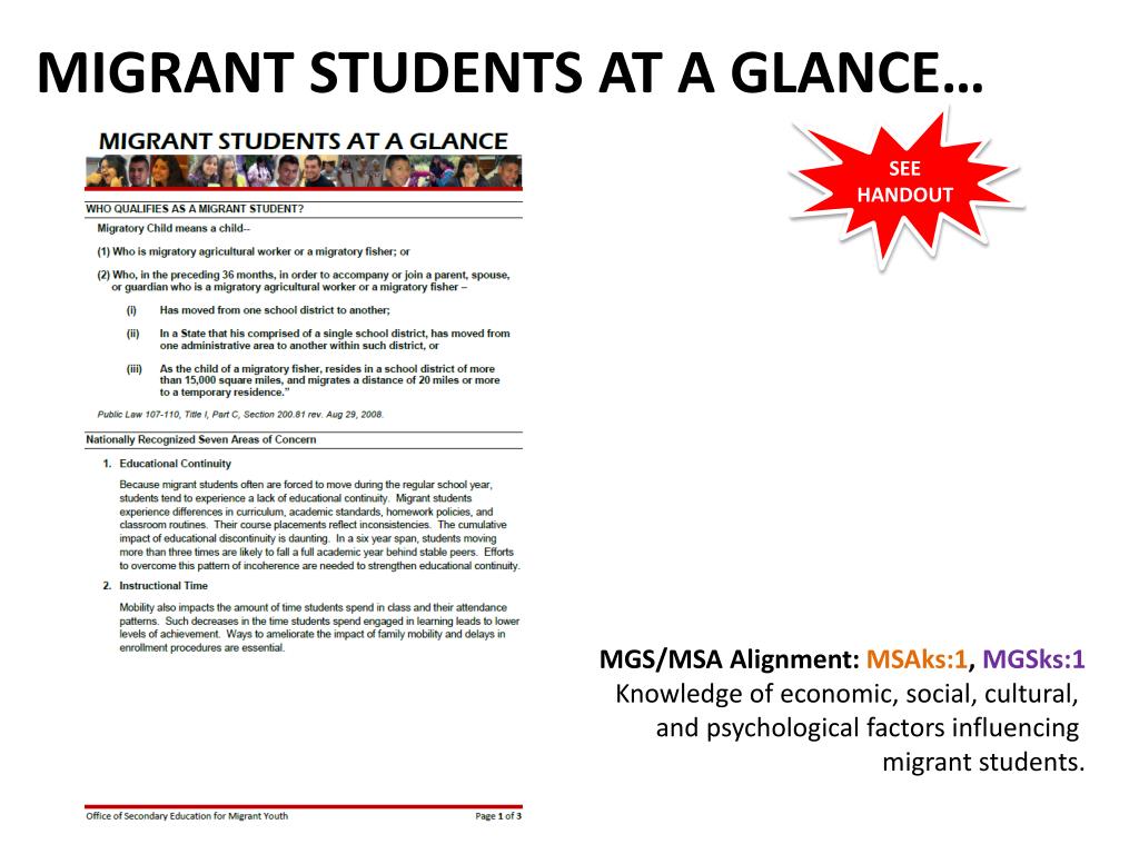 PPT - Migrant Graduation Specialist and Student Advocate Strand Roles ...
