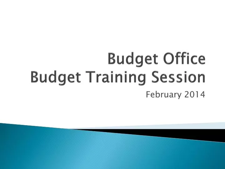 PPT - Budget Office Budget Training Session PowerPoint Presentation ...