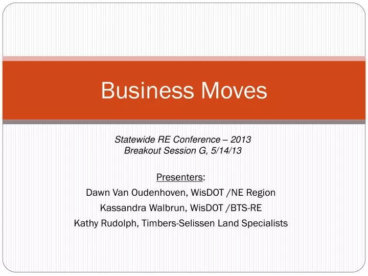 PPT - Business Moves PowerPoint Presentation, free download - ID:1675569
