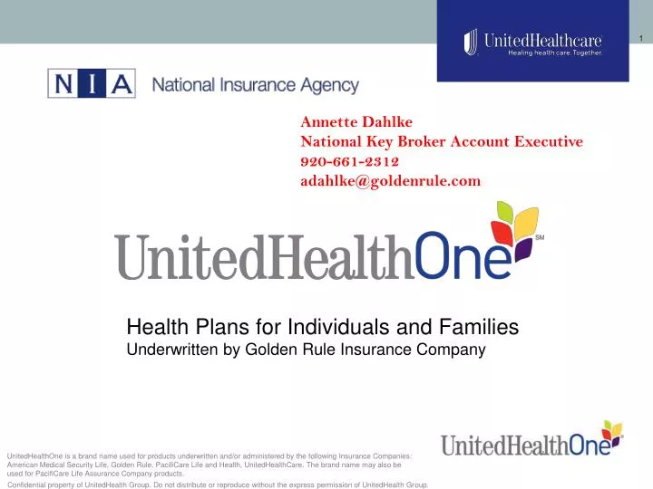 PPT - Health Plans for Individuals and Families Underwritten by Golden ...
