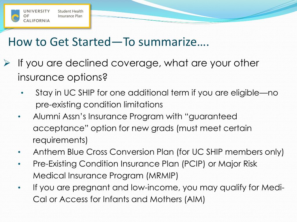 PPT - Health Insurance after UC SHIP Individual Health Insurance in ...
