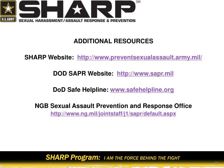 PPT - SHARP Stand-down Refresher Training Commanders and JFHQ SARCs VA ...
