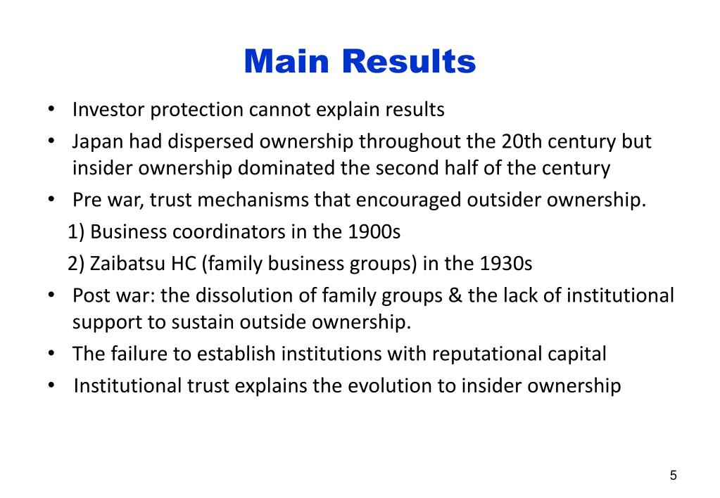 PPT - The Ownership of Japanese Corporations in the 20 th Century ...