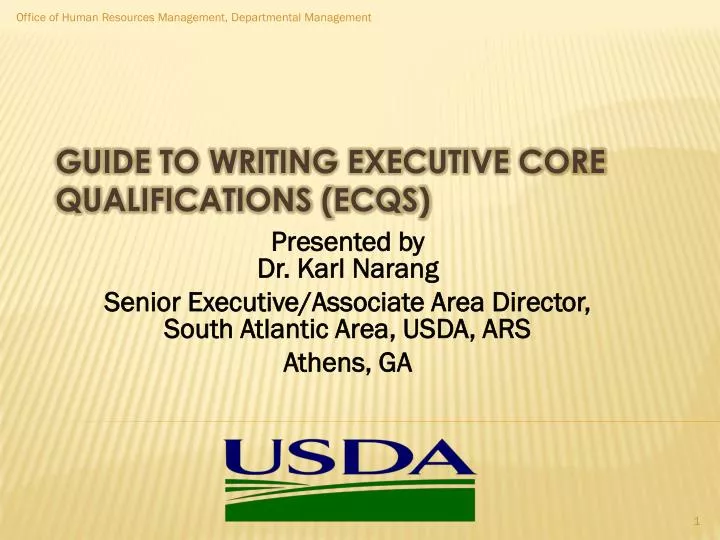 PPT - Guide to Writing Executive Core Qualifications (ECQs) PowerPoint ...